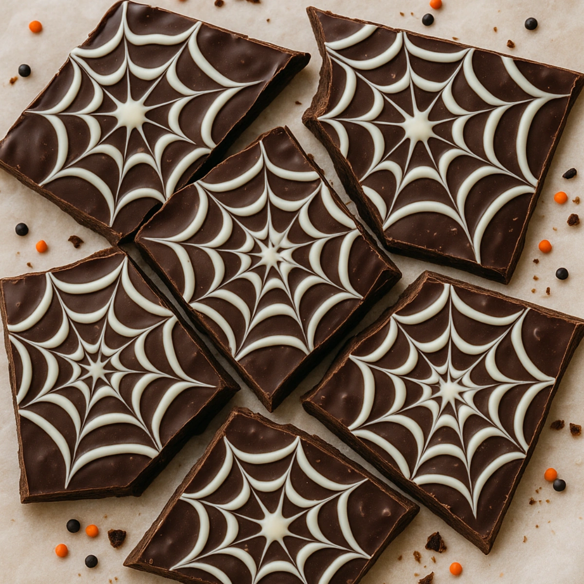 Halloween Spiderweb Chocolate Bark Easy Spooky-Cute Recipe